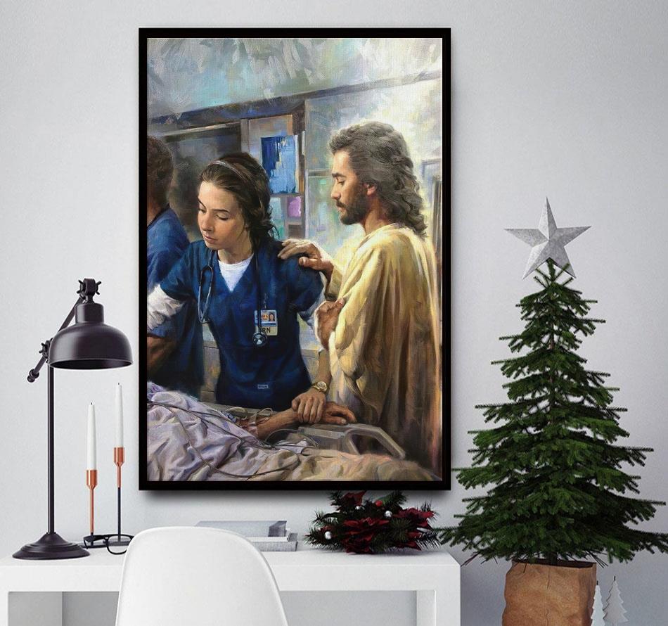 Jesus and nurse nursing hero Christian religious poster - Emilyshirt ...