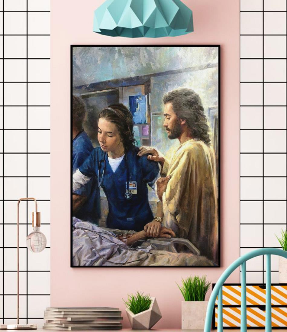 Jesus and nurse nursing hero Christian religious poster - Emilyshirt ...