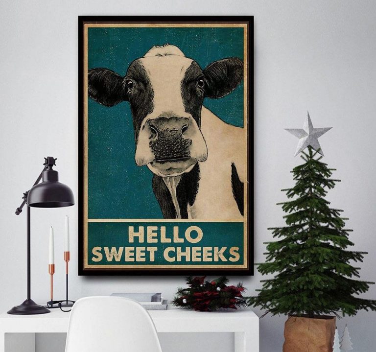 Retro hello sweet cheeks cow canvas - Emilyshirt American Trending shirts