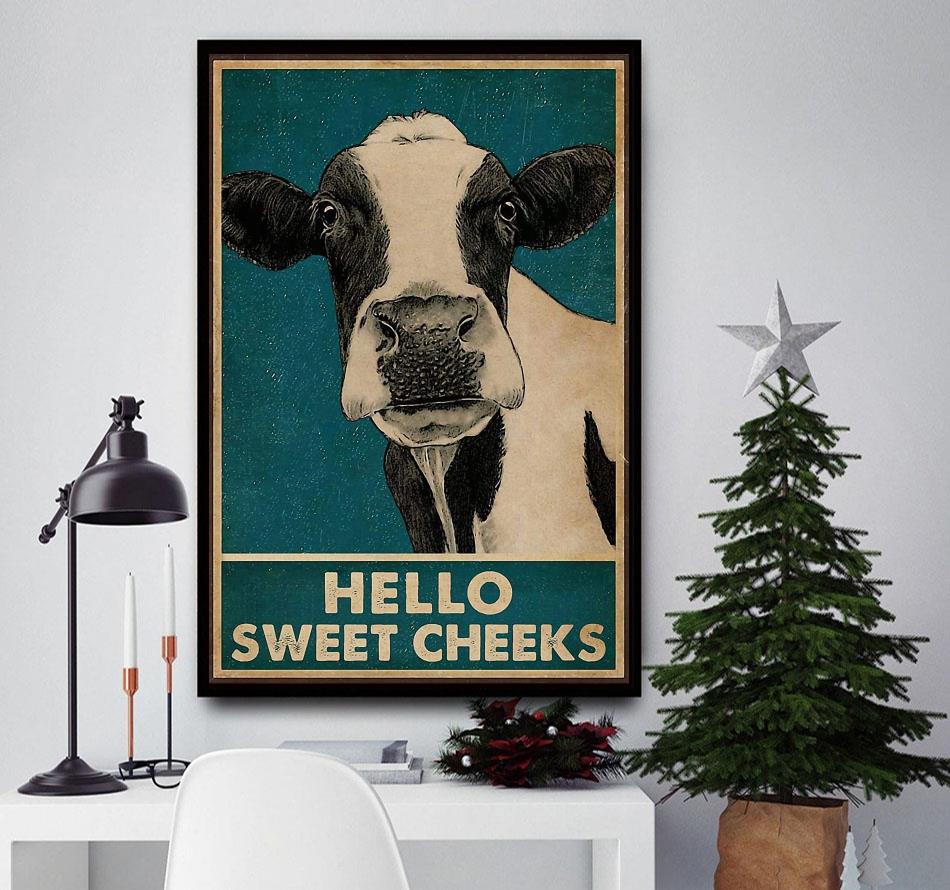 Retro hello sweet cheeks cow canvas - Emilyshirt American Trending shirts